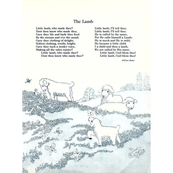 None and/or Unknown | Other | The Lamb William Blake 97s Poem Retro ...